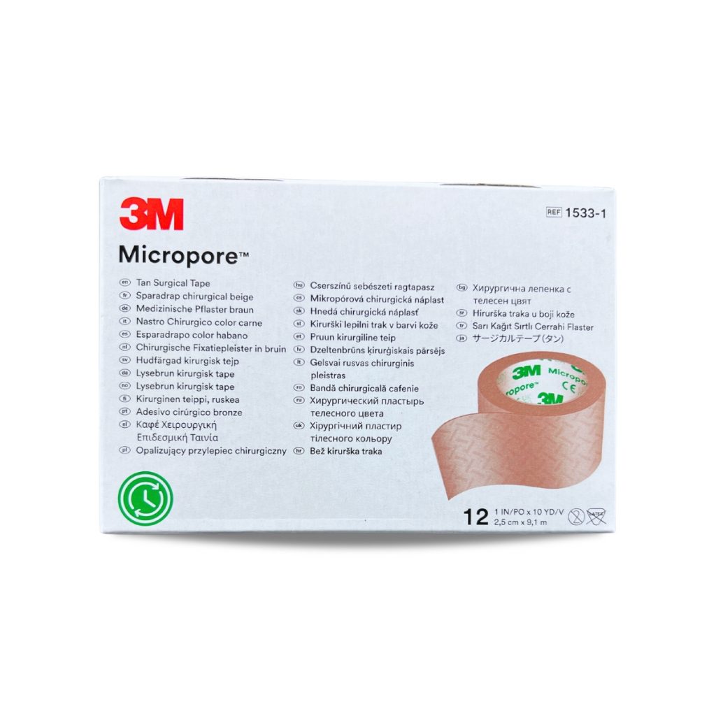 Cinta Micropore Piel 3m 2.5 Cm (1 In) C/12 Rollos 1533-1 - mopermedical.com